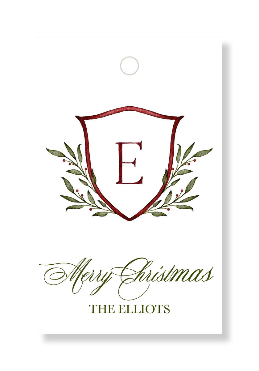 Holly Garland Crest Gift Tags – Eldridge Stationers