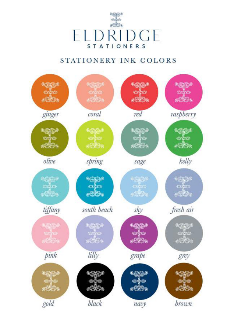 Interlocking Monogram Sky Fold Over Note Card – Eldridge Stationers